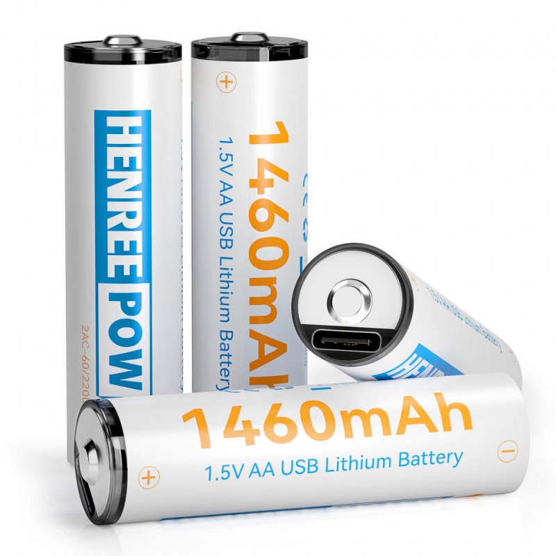 Henreepow TYPE-C Rechargeable AA 2200 Lithium Batteries-HENREEPOW Battery
